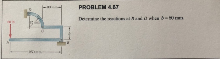 Solved 90 M Problem 4 67 Determine The Reactions At B And D