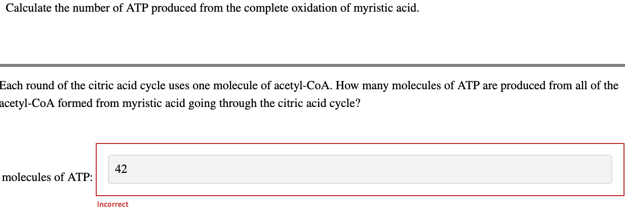 Solved Calculate the number of ATP produced from the | Chegg.com
