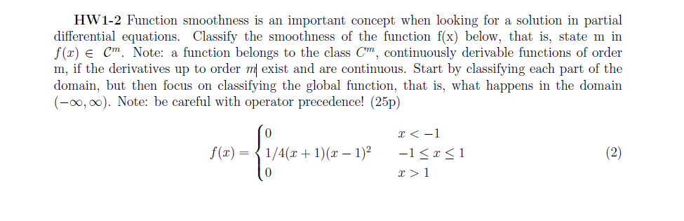 HW1-2 Function smoothness is an important concept | Chegg.com