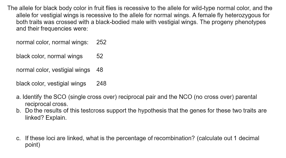 Solved The allele for black body color in fruit flies is | Chegg.com