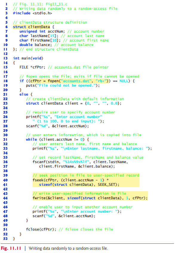 Solved C Program! Refer to figure 11.11 and 11.15 Create a | Chegg.com