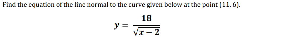 Solved Find the equation of the line normal to the curve | Chegg.com