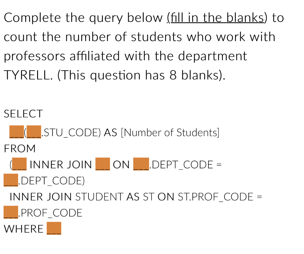 Solved STUDENT 1 STU_CODE STU_NAME PROF CODE PROFESSOR 7 | Chegg.com