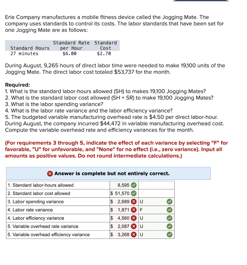 Solved Required: 1. What is the standard labor-hours | Chegg.com