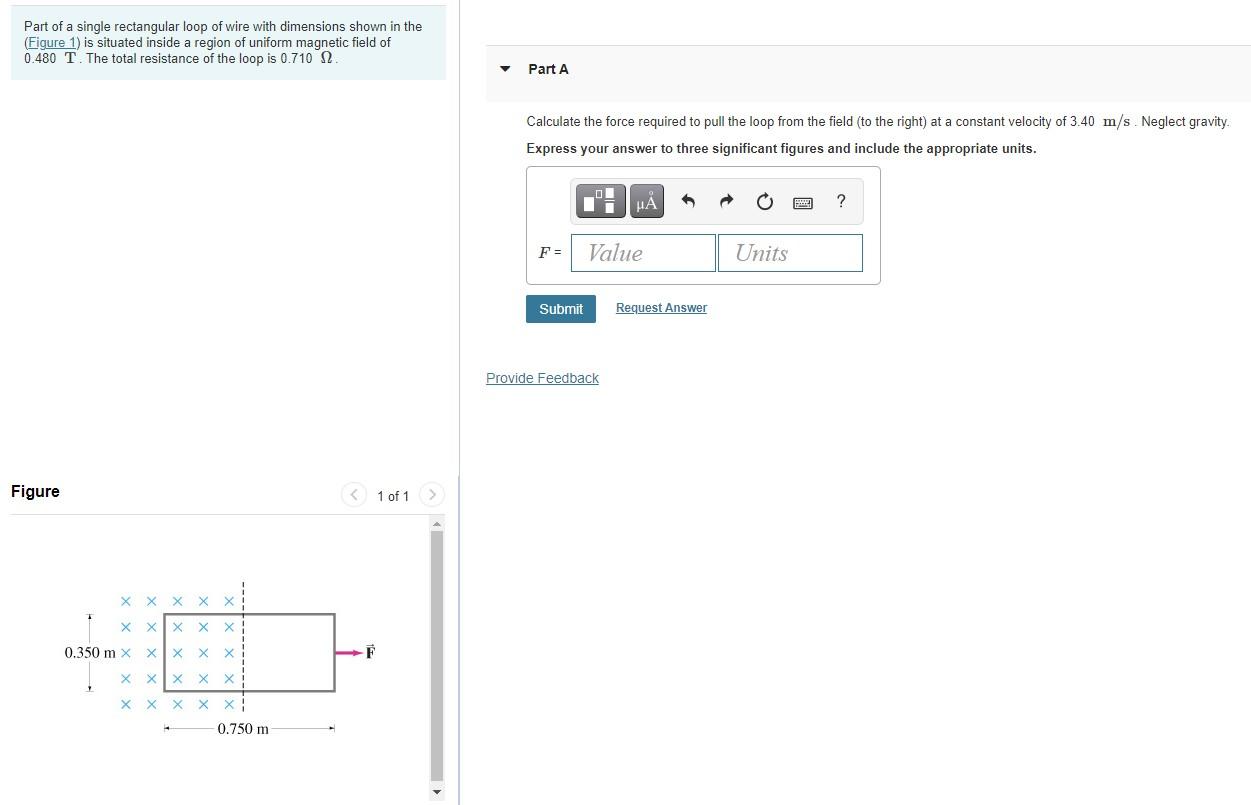 Solved Part of a single rectangular loop of wire with | Chegg.com