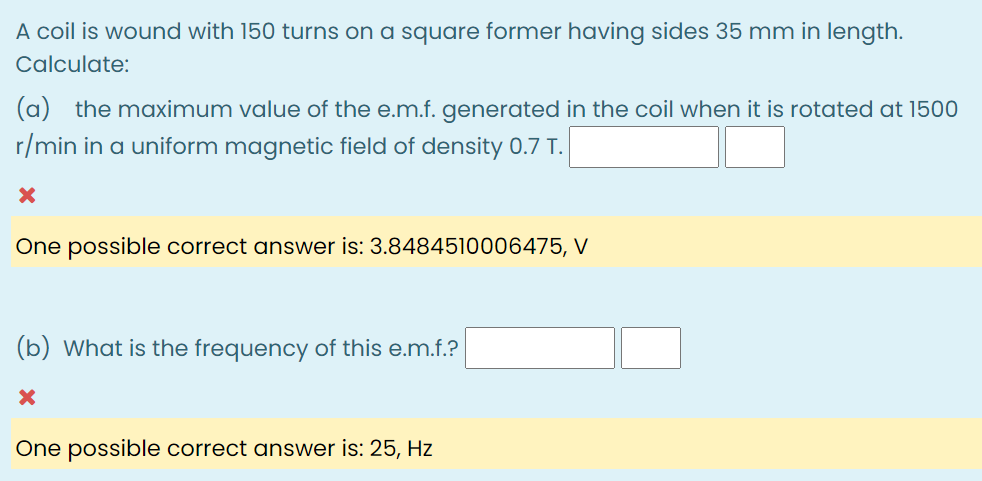 Solved A coil is wound with 150 turns on a square former | Chegg.com