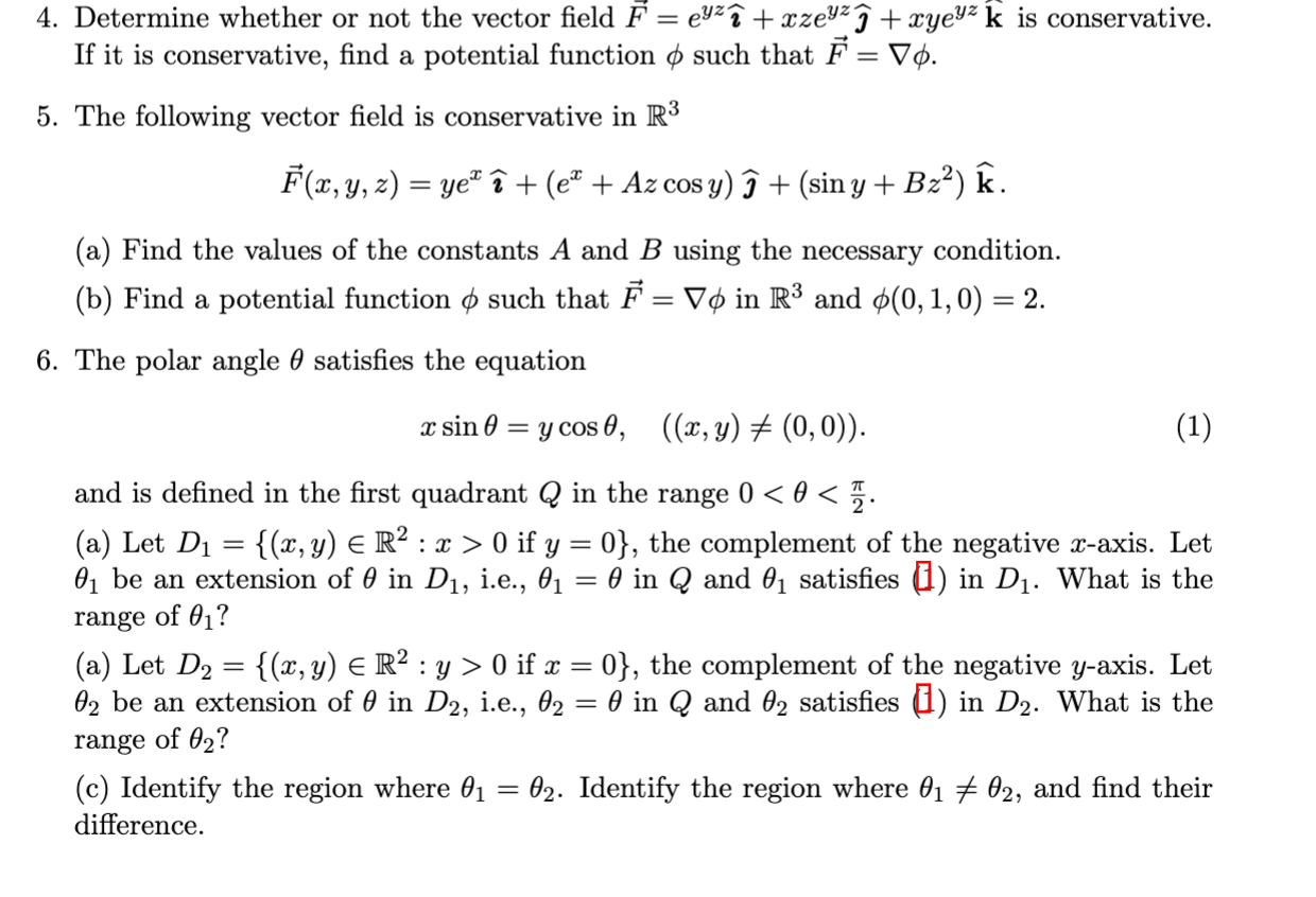 Solved 4. Determine whether or not the vector field | Chegg.com