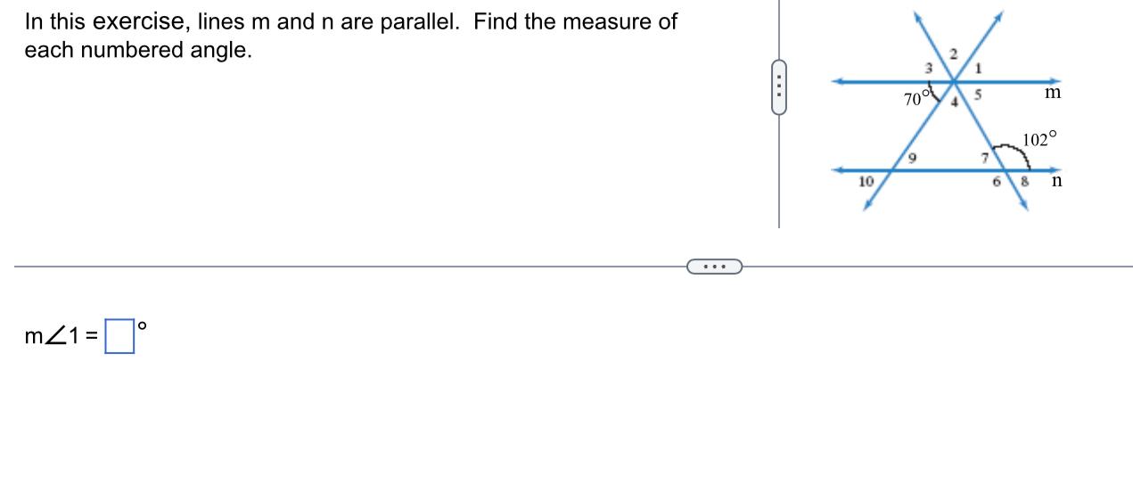 Solved In this exercise, lines m and n are parallel. Find | Chegg.com