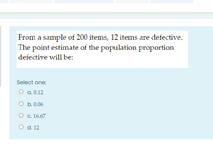 Solved From a sample of 200 items, 12 items are defective. | Chegg.com