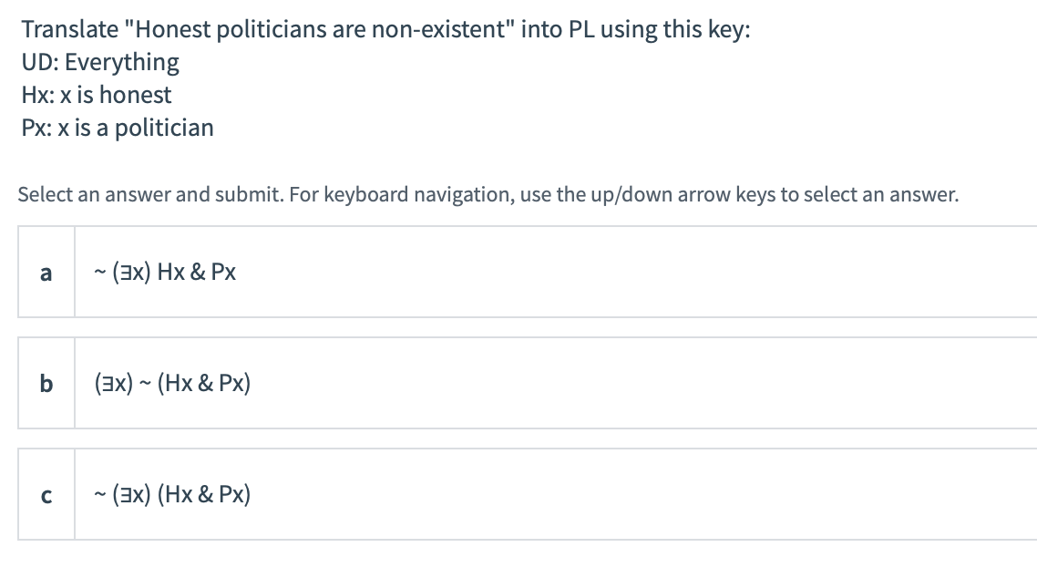 Solved Translate "Honest politicians are non-existent" into | Chegg.com