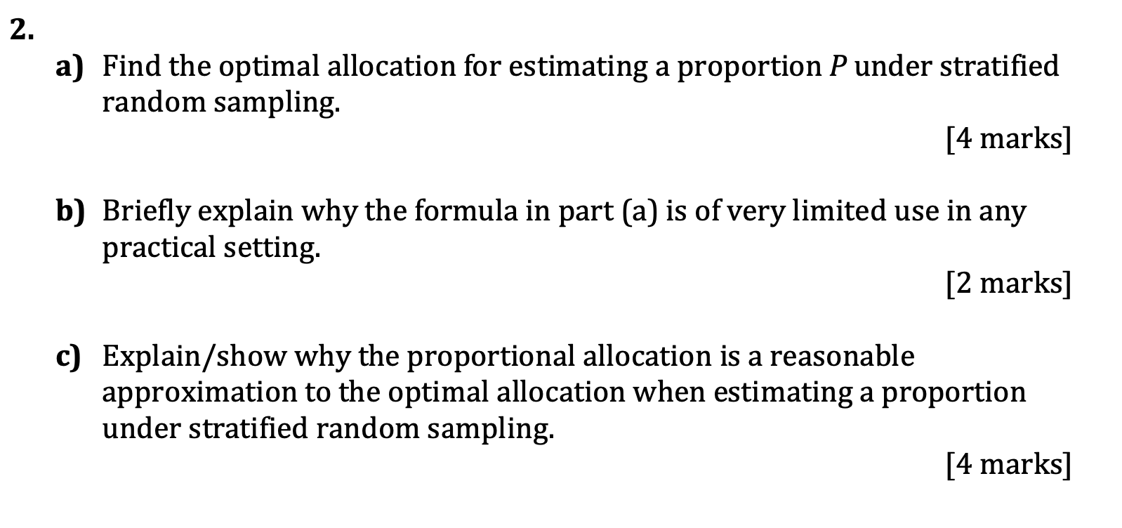 Solved a) Find the optimal allocation for estimating a | Chegg.com