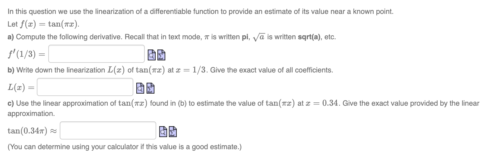 Solved In this question we use the linearization of a | Chegg.com
