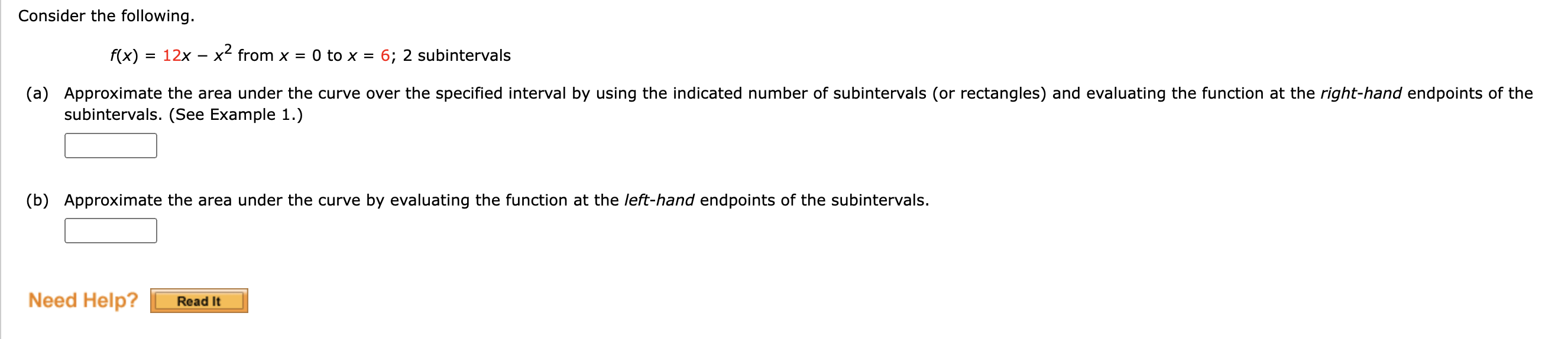 Solved Consider the following. f(x)=12x−x2 from x=0 to x=6;2 | Chegg.com