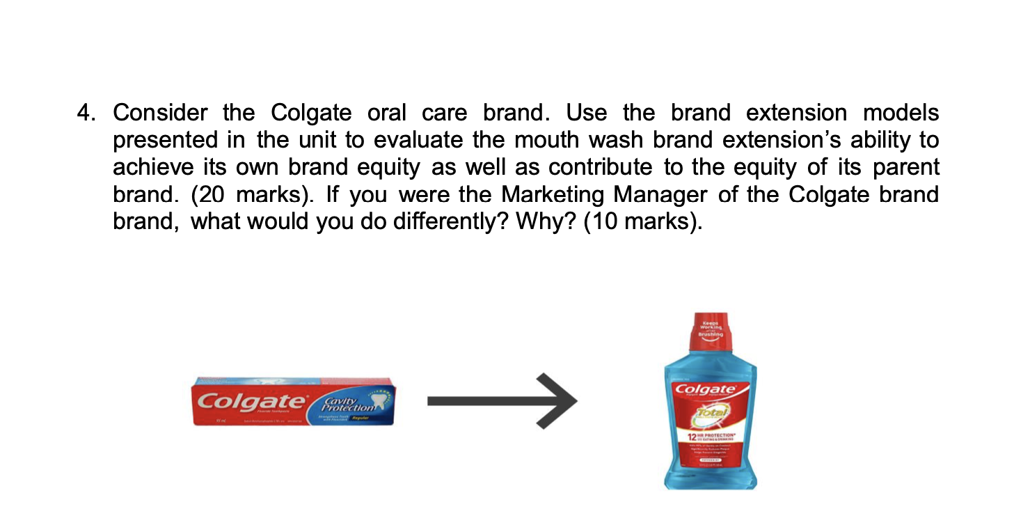Solved Consider the Colgate oral care brand. Use the brand | Chegg.com