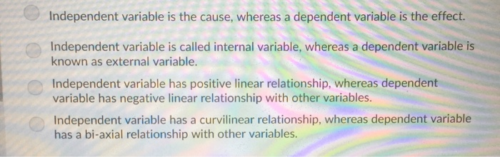 Solved What is the difference between a dependent and an | Chegg.com