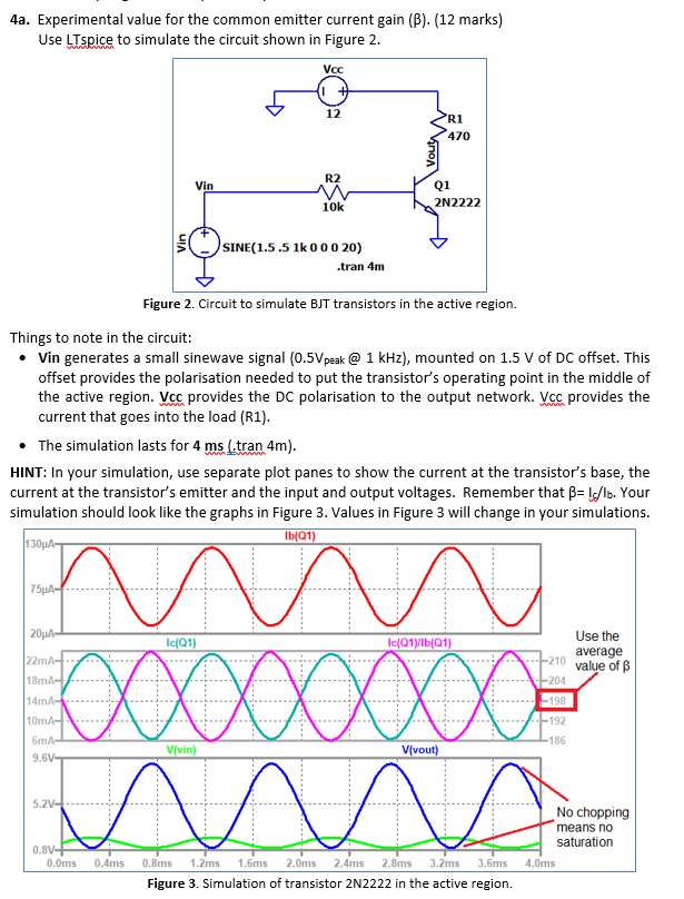 Solved 4a. Experimental value for the common emitter current | Chegg.com