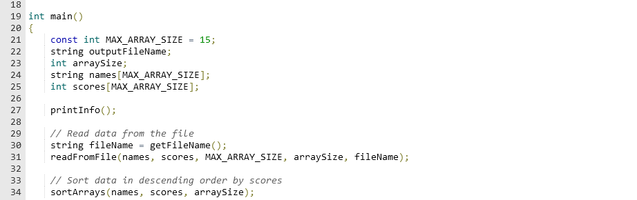 Solved 9.8 Lab: Parallel Arrays Project: Exam Statistics | Chegg.com