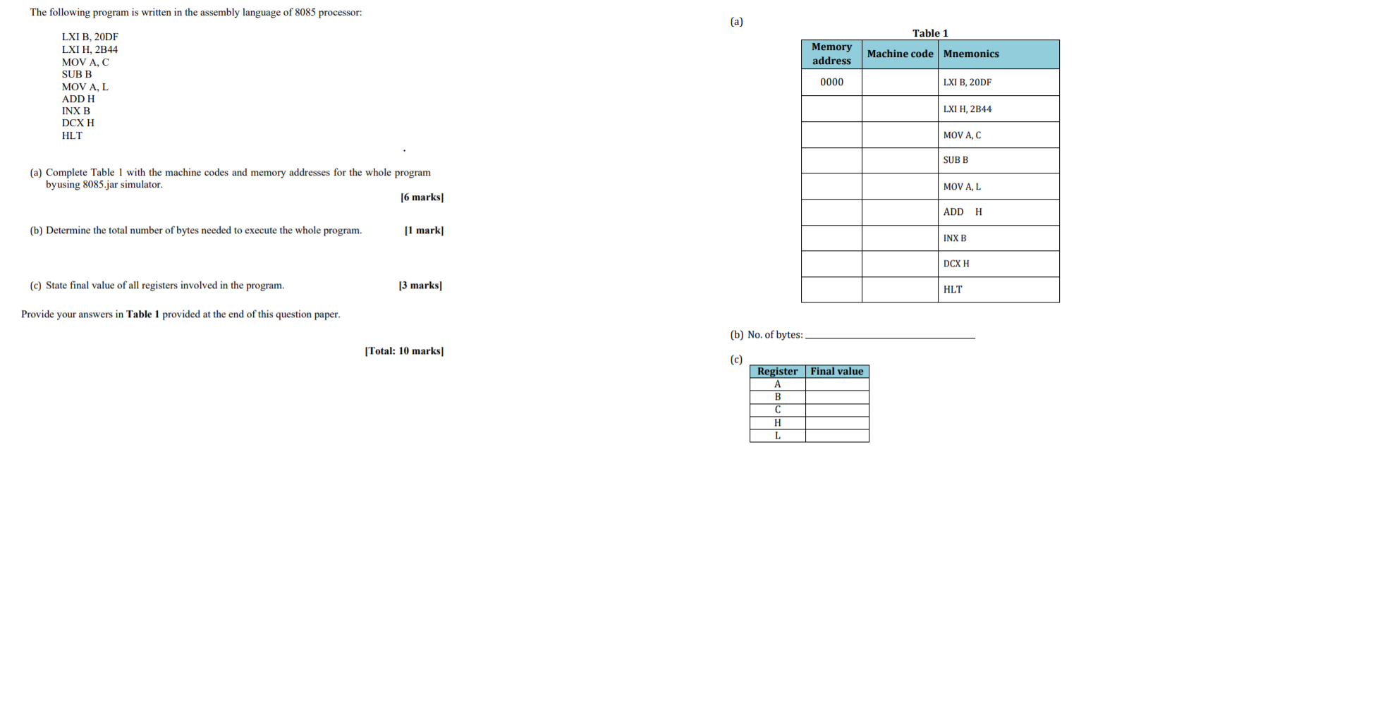 Solved The following program is written in the assembly | Chegg.com