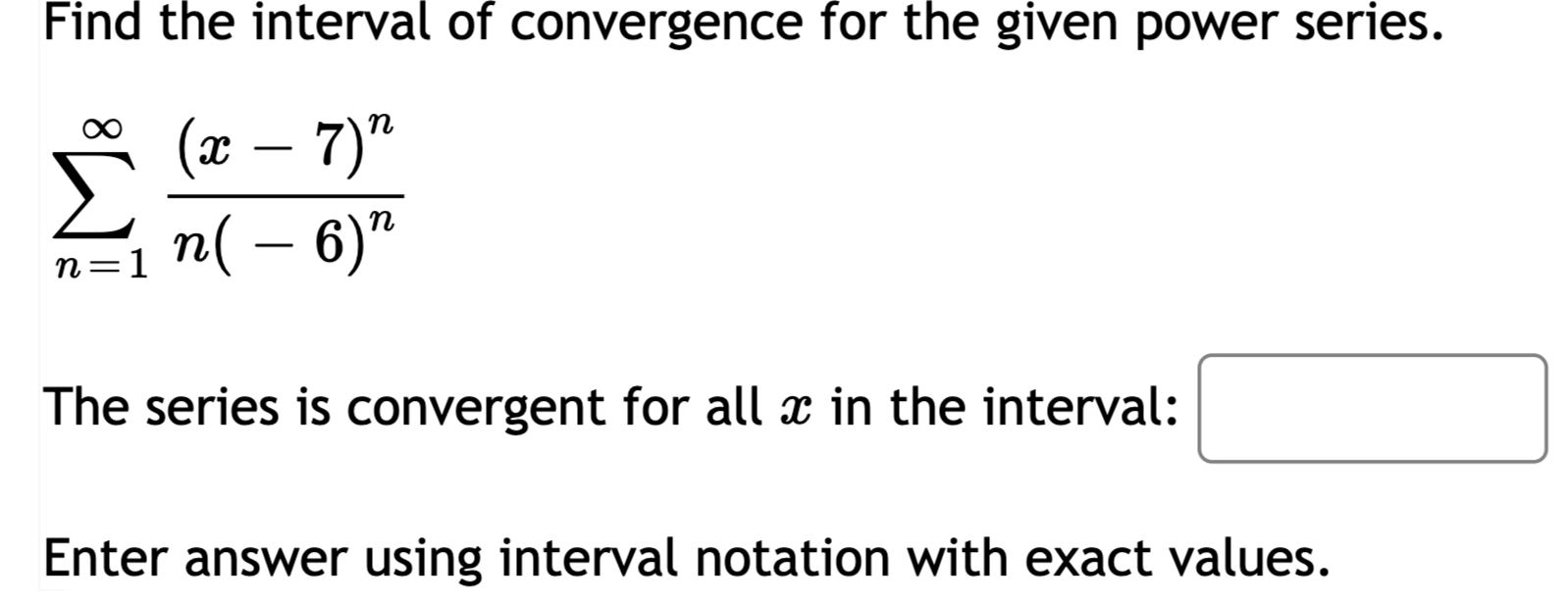 Solved Find all the values of x for which the given series | Chegg.com