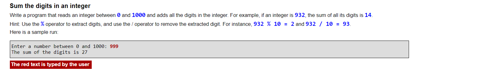 Solved Sum The Digits In An Integer Write A Program That 0772