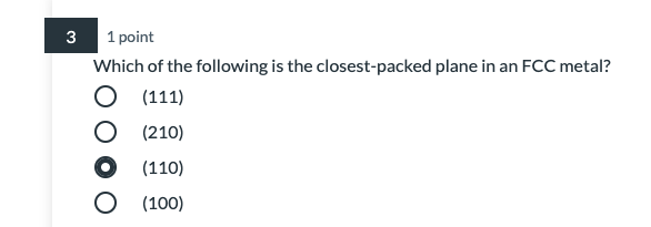 Solved 3 1 point Which of the following is the | Chegg.com