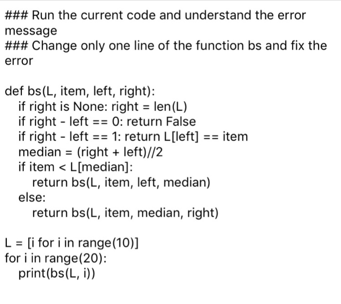 Solved Run this code and understand the error msg and change | Chegg.com