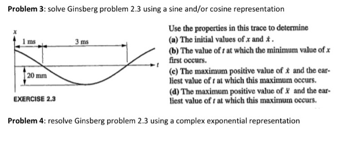 Solved Problem 3: solve Ginsberg problem 2.3 using a sine | Chegg.com