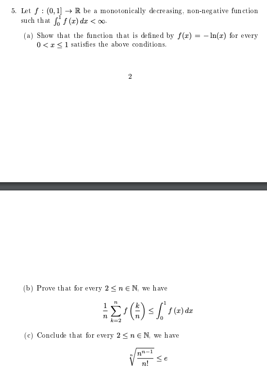 Solved 5 Let F 0 1] → R Be A Monotonically Decreasing