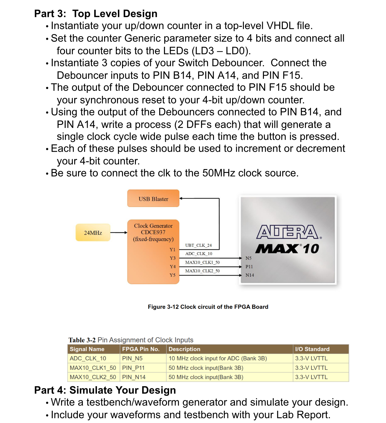 Solved Part 3: Top Level DesignInstantiate your up/down | Chegg.com