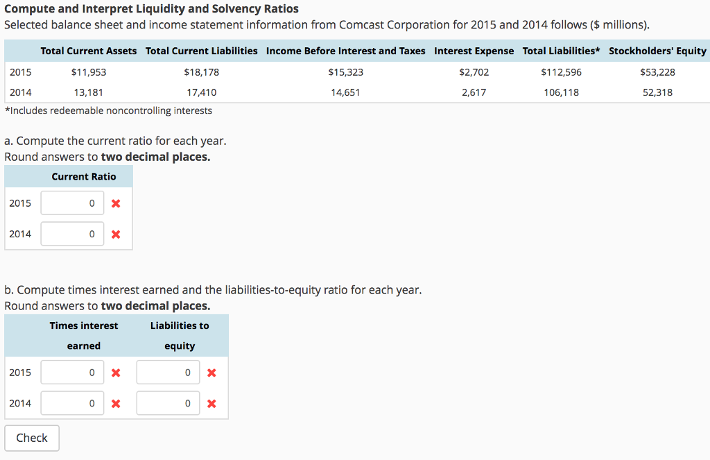 Solved Compute and Interpret Liquidity and Solvency Ratios | Chegg.com