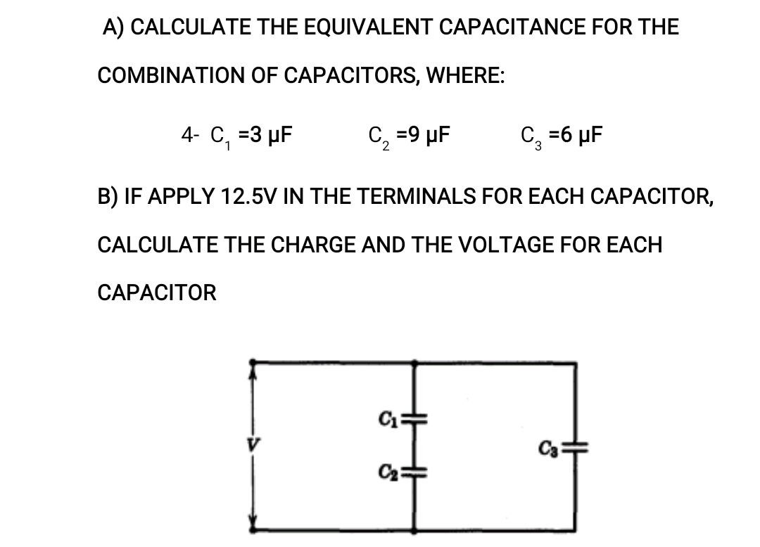 Solved A) CALCULATE THE EQUIVALENT CAPACITANCE FOR THE | Chegg.com