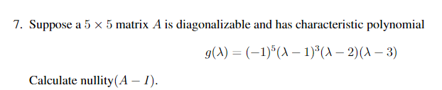 Solved Suppose a 5×5 matrix A is diagonalizable and has | Chegg.com