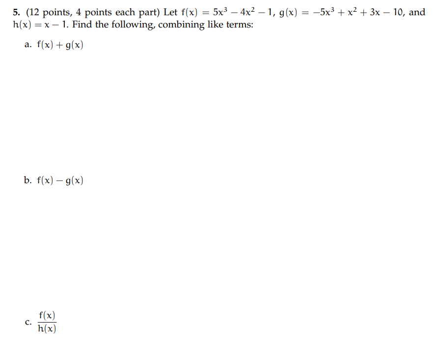 Solved 5. (12 points, 4 points each part) Let | Chegg.com