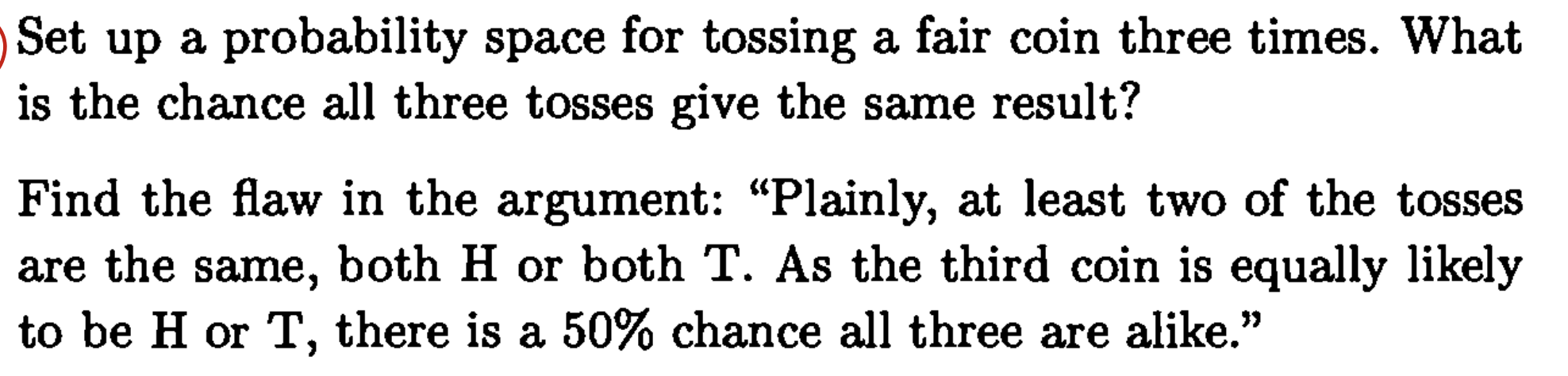 Solved Set up a probability space for tossing a fair coin | Chegg.com