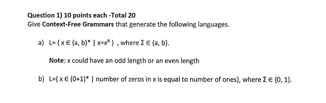 Solved Question 1) 10 points each -Total 20 Give | Chegg.com
