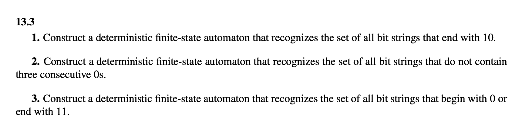 Solved 1 Construct A Deterministic Finite State Automaton
