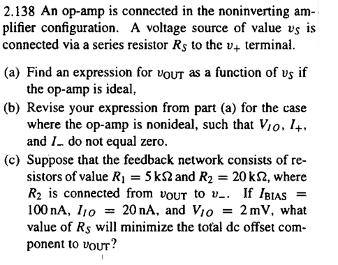 Solved 2.138 An op-amp is connected in the noninverting am- | Chegg.com