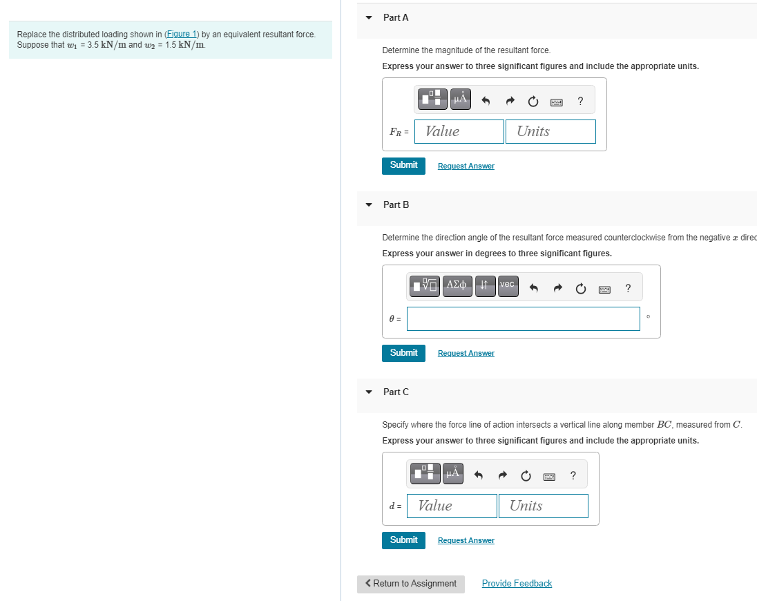 Solved Replace the distributed loading shown in (Figure 1) | Chegg.com