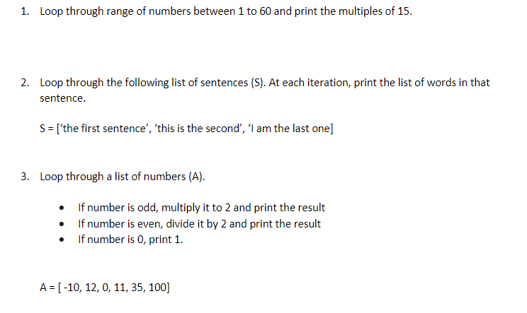 Solved 1. Loop through range of numbers between 1 to 60 and | Chegg.com