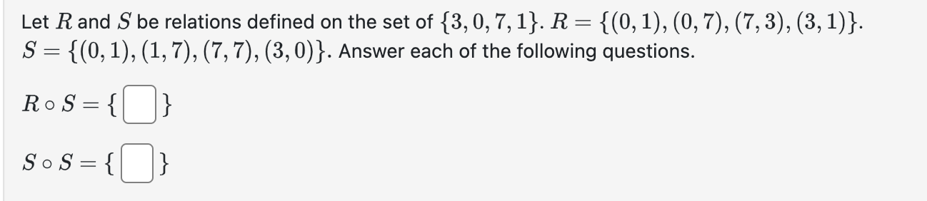 Solved Let R and S be relations defined on the set of | Chegg.com