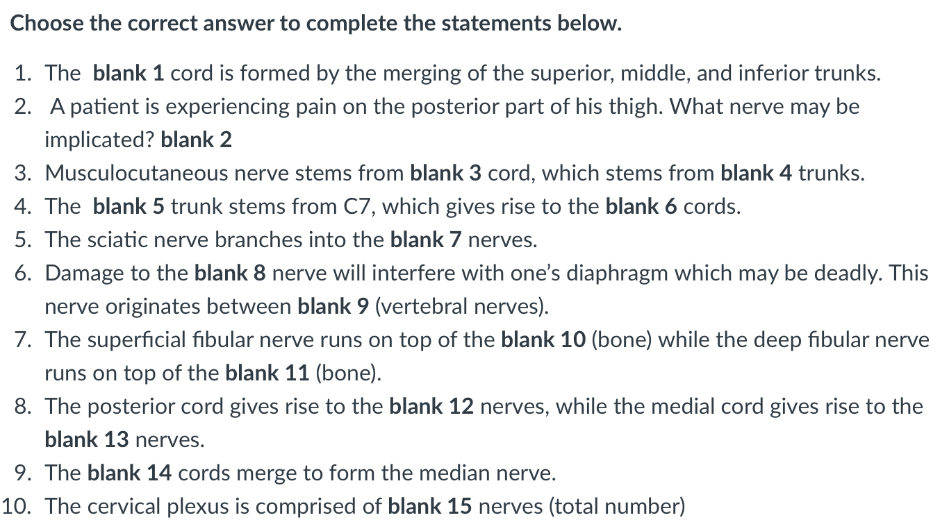 Solved Choose the correct answer to complete the statements | Chegg.com
