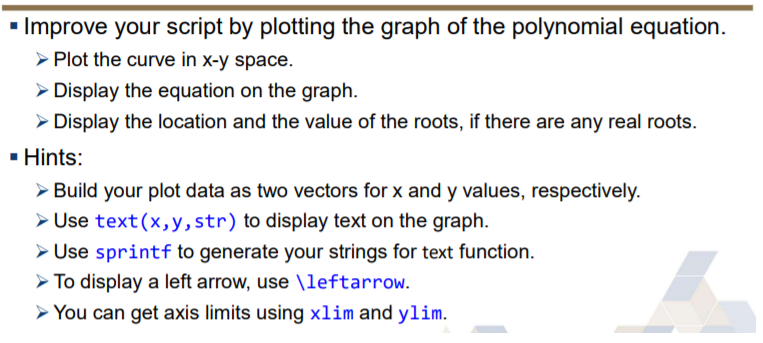 Solved .Write a script to solve second degree polynomial: | Chegg.com