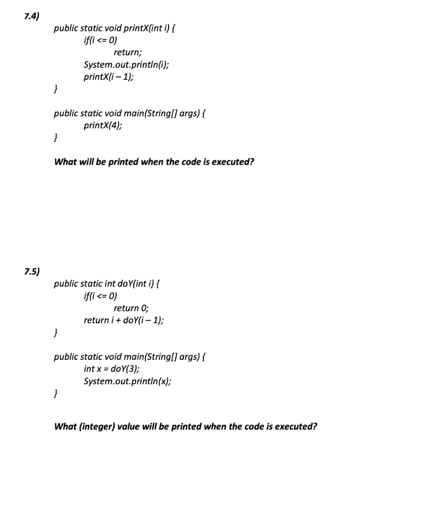 Solved 7. (10 pts) Read code parts below and answer the | Chegg.com