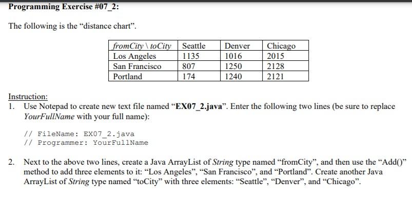 Solved Programming Exercise #07_2: The following is the | Chegg.com