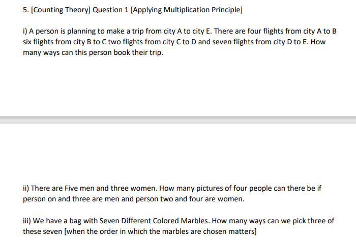 Solved 5. [Counting Theory] Question 1 (Applying | Chegg.com
