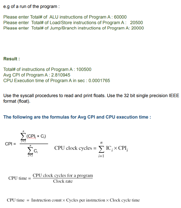 Solved (10 Q5. Avg CPI and CPU Execution time marks) Write a | Chegg.com