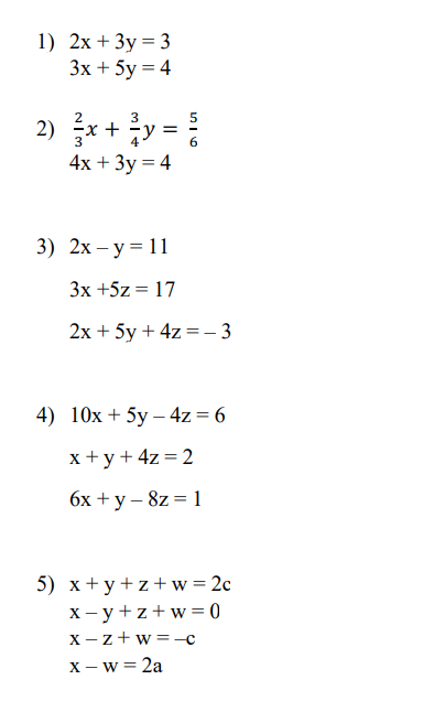 Solved Solve the following system of linear equations using | Chegg.com