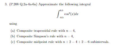 Solved 3. (P-208 Q.2A-4a-bia) Approximate the following | Chegg.com