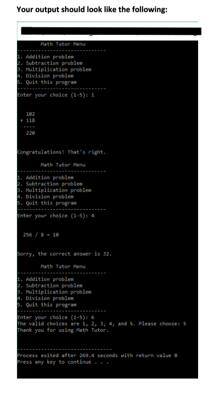 Solved I need help with the below assignment. Output should | Chegg.com