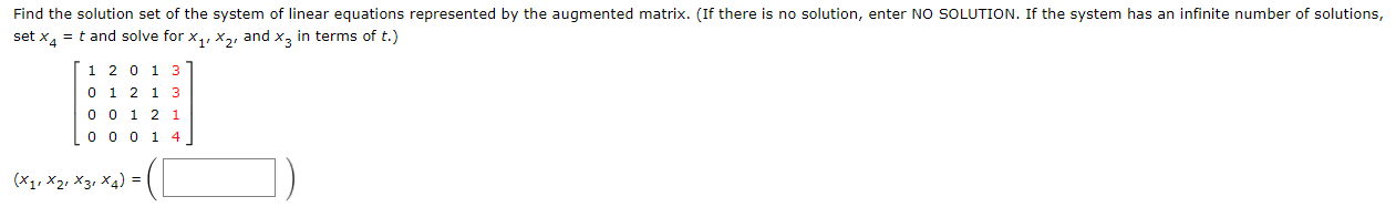 Solved Find the solution set of the system of linear | Chegg.com